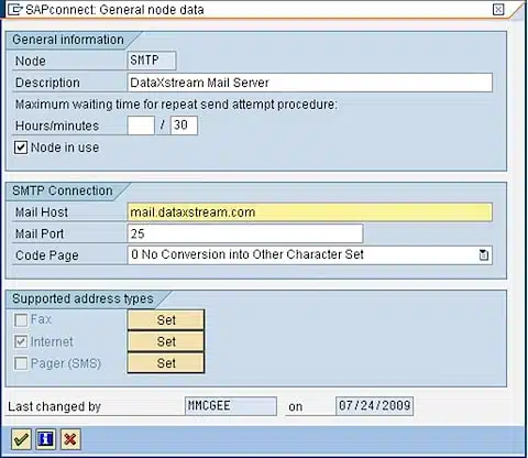 Configuring SAP NetWeaver to send Email Externally - DataXstream